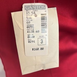 Gantos | Dresses | Nwt Vintage Gantos Red Satin Strapless Button ...